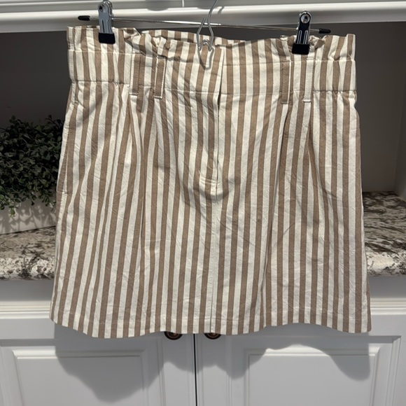 Skirts | Striped Mini Skirt In Beige And White | Poshmark